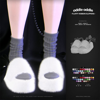 Second Life Marketplace - oddle oddle. fluffy ribbon slippers